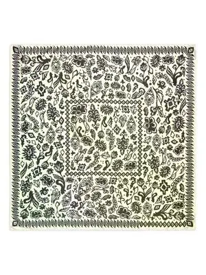 Bimba Y Lola Floral-pattern Square Scarf - Neutrals