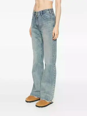 OPEN YY Frayed-hem Five-pocket Jeans