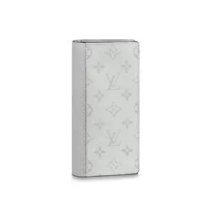 LOUIS VUITTON Brazza Wallet Monogram Antarctica Taiga - White