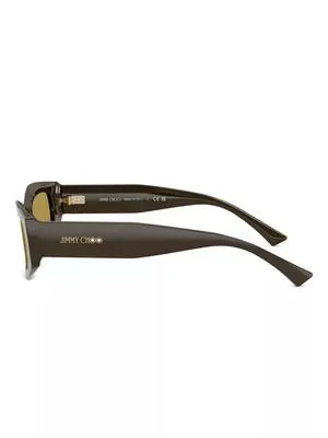 JIMMY CHOO Geometric-frame Sunglasses - Brown