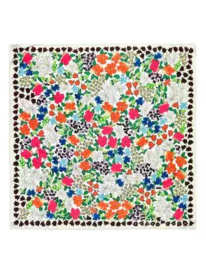 Bimba Y Lola Floral-print Square Scarf - White