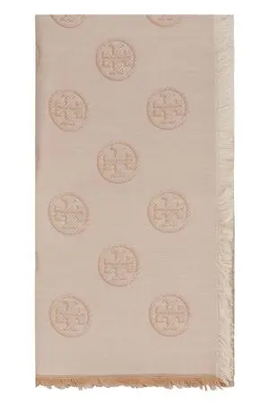 Tory Burch Wool And Silk Scarf - Beige