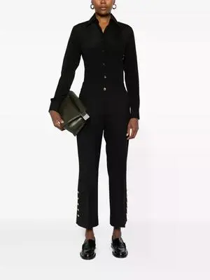 CAMBIO Button-detailed Flared Trousers