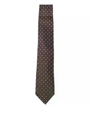 TOM FORD Silk Polka-dot Neck Tie - Brown