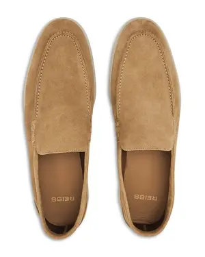 REISS Kason Slip-on Loafers - Stone
