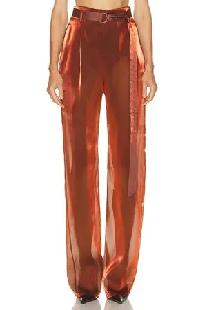 Lapointe Metallic Organza Belted Pant