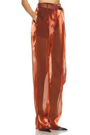 Lapointe Metallic Organza Belted Pant