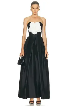 PatBO Taffeta Bloom Jumpsuit - Black