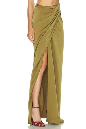Atlein Draped Long Skirt