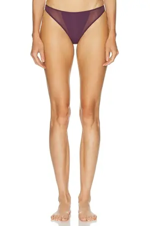 Wolford Thong In Burgundy - Aubergine