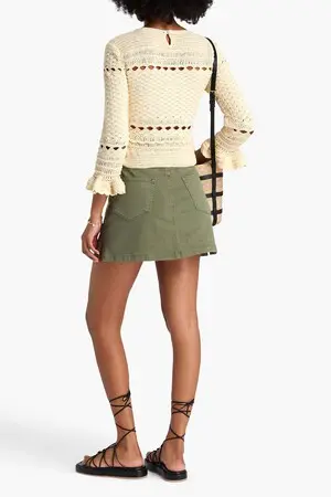 Zimmermann Ruffled Crochet Cotton Sweater