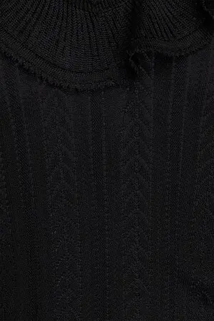 Zimmermann Pointelle-knit Ruffled Sweater