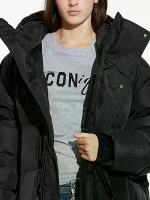 Dsquared2 Hooded Quilted Coat - Black