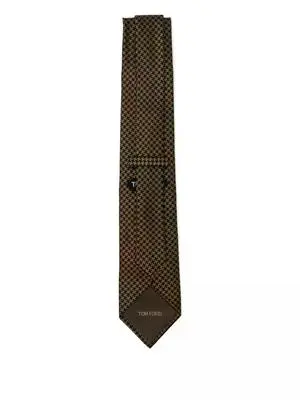 TOM FORD Patterned Jacquard Silk Neck Tie - Brown
