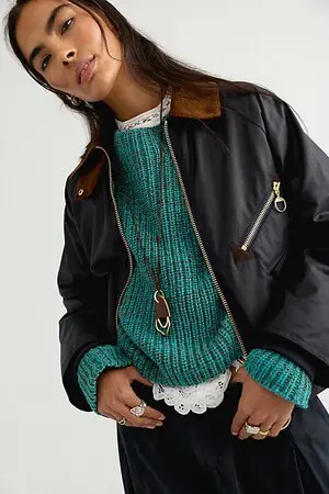 Barbour Arlene Wax Jacket - Navy