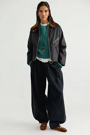 Barbour Arlene Wax Jacket - Navy