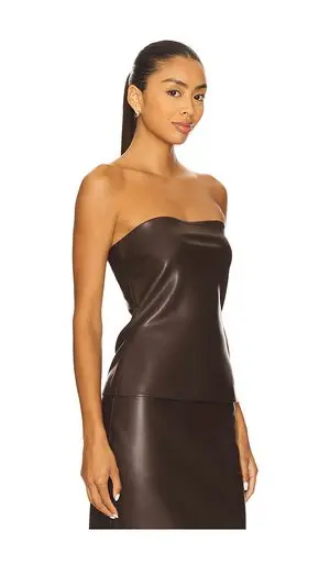 Susana Monaco Faux Leather Tube Top