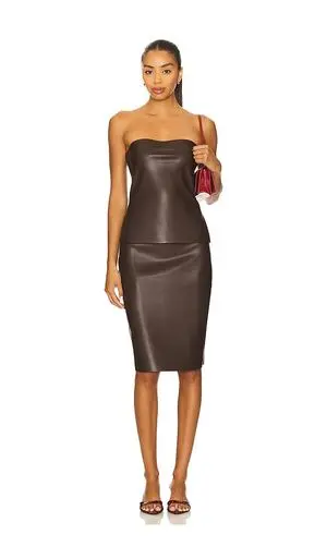 Susana Monaco Faux Leather Tube Top