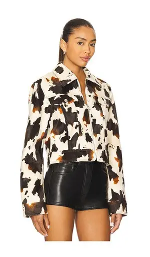 Superdown Leah Cow Print Jacket
