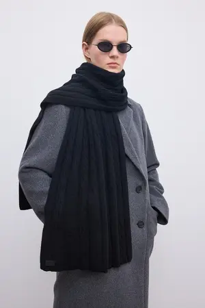HOUSE OF DAGMAR Cashmere Blend Faded Cable Scarf