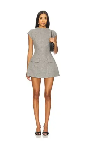Line & Dot Damson Mini Dress - Grey