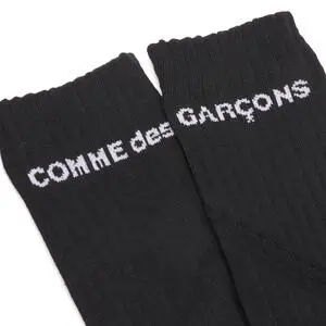 Comme Des Garçons Logo Crew Socks - Black