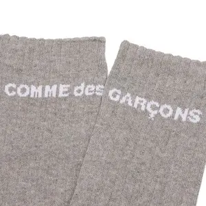 Comme Des Garçons Logo Crew Socks - Grey