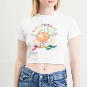 Casablanca Orange Mascot Cropped T-shirt