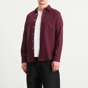 Portuguese Flannel Teca Flannel Shirt - Bordeaux
