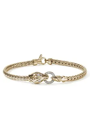 John Hardy Naga Bracelet With Diamonds - Gold