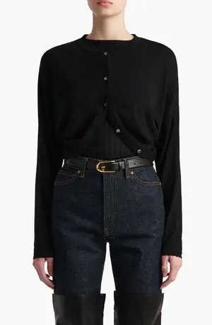 Khaite Finn Wool Blend Cropped Cardigan