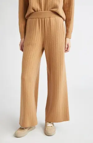 Eleventy Wool And Cashmere Wide-leg Pants