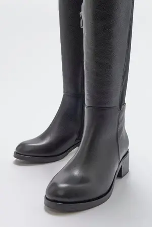 FOREVER & ALWAYS SHOES Leather Knee High Boot