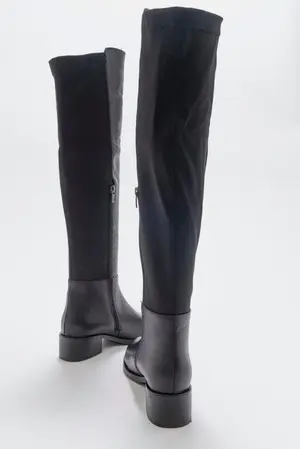 FOREVER & ALWAYS SHOES Leather Knee High Boot