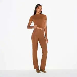 High Waisted Straight Leg Trousers
