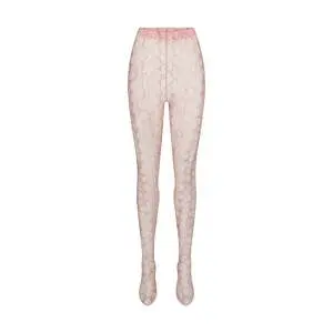 SKIMS Milky Sheer Footed Legging - Rose Pastel Snake Print