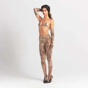 SKIMS Milky Sheer Footed Legging - Sand Multi Animal