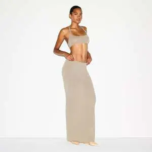 SKIMS Sheer Modal Long Skirt - Dune