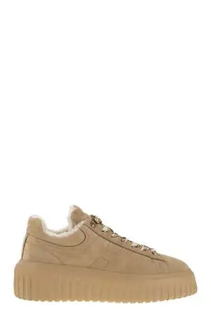 Hogan Hogan H-Stripes Nubuck Trainers - Beige