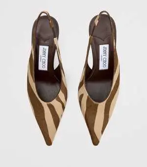 JIMMY CHOO Isa 80 Calf Hair Slingback Pumps