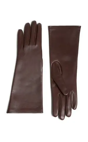 Khaite Remo Mid Leather Gloves - Brown