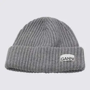 GANNI Wool Blend Beanie - Paloma Melange