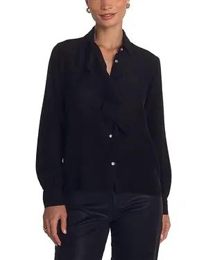 Bella Dahl Ruffle Front Shirt - Black