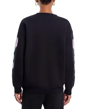 Aqua Rose Graphic Sweatshirt