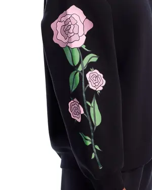 Aqua Rose Graphic Sweatshirt