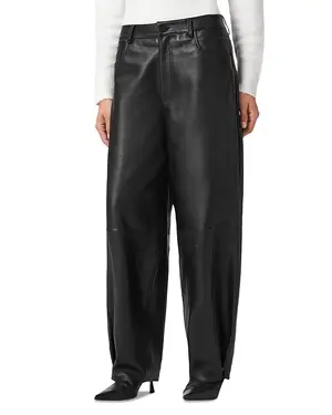 ALLSAINTS Jet Lea Leather Barrel Pants