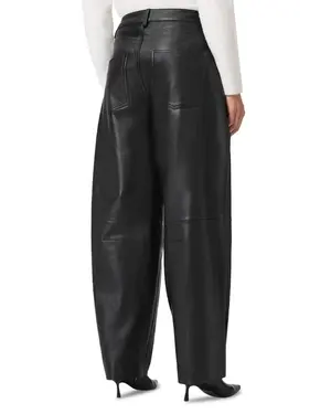 ALLSAINTS Jet Lea Leather Barrel Pants