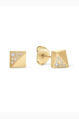 ETIQ Diamond Deconstruct Stud Earrings - Gold
