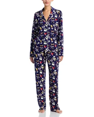 Aqua Long Pajama Set - Exclusive Icon Print