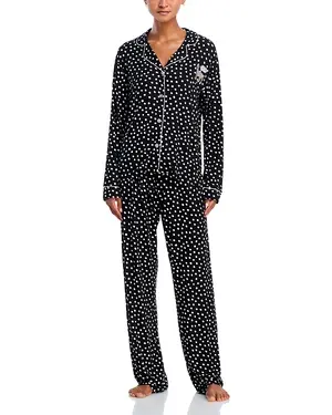 Aqua Long Pajama Set - Exclusive Polka Dot